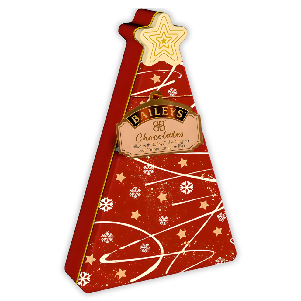Baileys Liquor Milk Chocolate 228g: Christmas Tree Tin – Choco Express